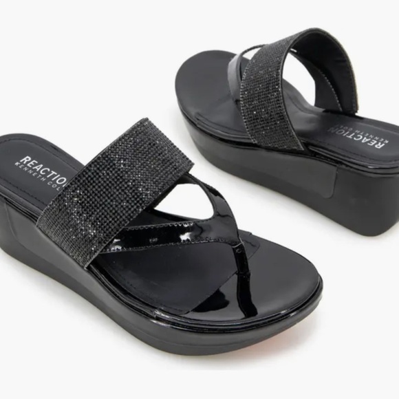 Kenneth Cole Reaction | Shoes | New Crystal Platform Wedge Sandal ...